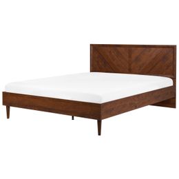 Beliani BETT 180/200cm Dunkler Holzfarbton Mialet