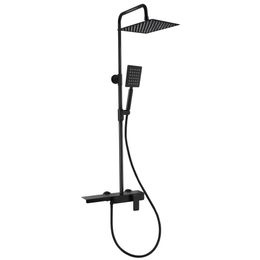 Badplaats DUSCHSET Canyon Schwarz Messing &ndash; Duschset mit Regendusche &ndash; Mit Handbrause
