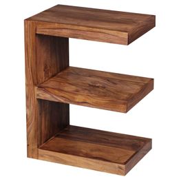 KADIMA DESIGN BEISTELLTISCH Massivholz E-Konstruktion Cubeform Handgefertigt NAKO, Braun 45x30x60 cm
