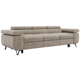 3-SITZER SOFA PETER mit Schlaffunktion - Greige Stukture