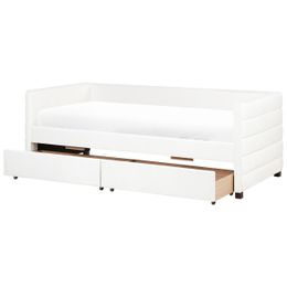 Beliani TAGESBETT mit Stauraum 90x200 cm Wei&szlig; Marray