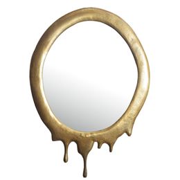 KADIMA DESIGN WANDSPIEGEL Oval Metall Gold 50x71 cm Modern