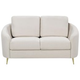 Beliani 2-SITZER-SOFA hellbeige/gold Trosa