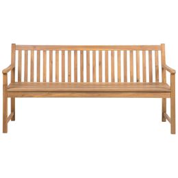 Beliani GARTENBANK zertifiziertes Holz hellbraun 180 cm Vivara