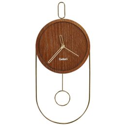 Beliani WANDUHR Dunkler Holzfarbton/Gold Sierre