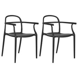 Beliani GARTENSTUHL 2er-Set Schwarz Vidor
