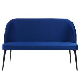 Beliani 2-SITZER-K&Uuml;CHENSOFA Samtstoff Marineblau Osby