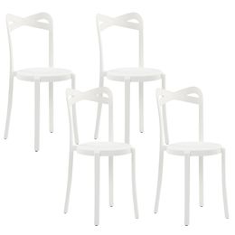 Beliani GARTENST&Uuml;HLE 4er-Set Kunststoff wei&szlig; Camogli