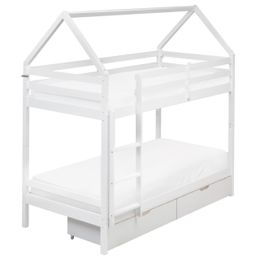 Beliani HOCHBETT 90/200 cm Wei&szlig; Ternas