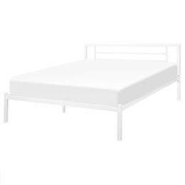 Beliani METALLBETT 160/200cm Wei&szlig; Cusset