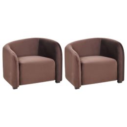 Beliani SESSEL 2er-Set Dunkelbraun Veltada