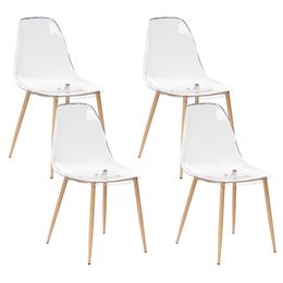 Beliani ESSZIMMERSTUHL Transparent Takilma