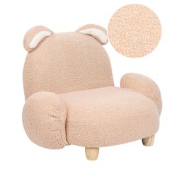 Beliani KINDERSESSEL Teddy-Optik beige Tierform Hase Kanna