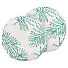 Beliani GARTENKISSEN 2er-Set Blattmuster 40 cm Poggio