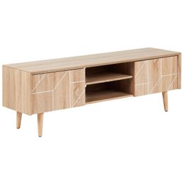 Beliani TV-M&Ouml;BEL Hellbraun FRANKLIN 39/150/51 cm