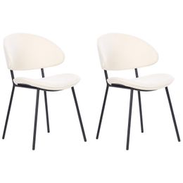 Beliani ESSZIMMERSTUHL 2er-Set Polsterbezug Beige Kiana