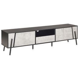Beliani TV-M&Ouml;BEL Grau, Schwarz BLACKPOOL 40/177/46 cm