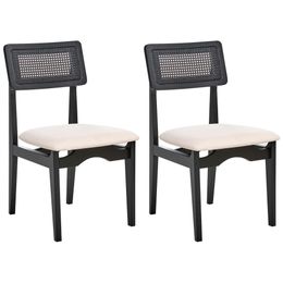 Beliani ESSZIMMERSTUHL 2er-Set Hellbeige Rubonia