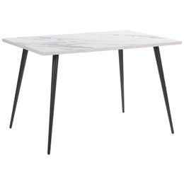 Beliani ESSTISCH 120/80/76 cm Wei&szlig; schwarz Rechteckig Santiago