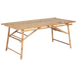 Beliani GARTENTISCH 180/90 cm Massivholz Heller Holzfarbton Tindari