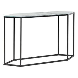 Beliani KONSOLENTISCH Marmor Optik wei&szlig;/schwarz Perrin