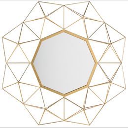 Beliani WANDSPIEGEL gold geometrische Form 80/80 cm Gaillac