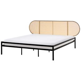 Beliani BETT mit Lattenrost 180/200 cm Hellbraun Boulin