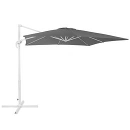 Beliani AMPELSCHIRM dunkelgrau/wei&szlig; 250/250/235 cm Monza