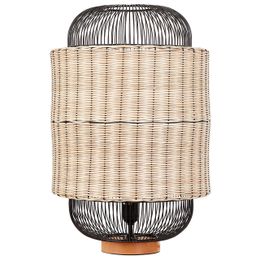 Beliani TISCHLEUCHTE Naturfarben/Schwarz/Beige Tanganyika