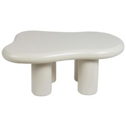 Beliani COUCHTISCH wei&szlig; asymmetrisch 92/67 cm Ondle