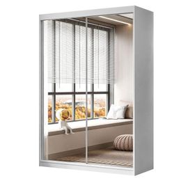 SCHIEBESCHRANK CAMARO III mit Spiegel 150 cm Wei&szlig;