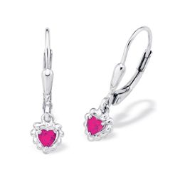 Paar Ohrh&auml;nger Amor "2021183", pink (silberfarben, fuchsia, fuchsia), Ohrringe, M&auml;dchen, 5mm, Silber 925 (Sterlingsilber), mit Zirkonia (synth.)