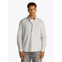 Langarmhemd Tommy Jeans "TJM SLIM STRIPE OXFORD SHIRT EXT", Herren, Gr. XL, N-Gr, blau (schwarz night navy stripe), Web, Obermaterial: 100% Baumwolle, gemustert, gestreift, mehrfarbig, slim fit normal, Rundhals, eingesetzt,&Auml;rmel mit &Auml;rmelschlitz Manschette mit Kn&ouml;pfen, Hemden, Mit Button-Down-Kragen