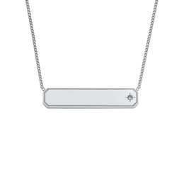 Kette mit Anh&auml;nger Fossil "Schmuck Geschenk Edelstahl Halsschmuck SADIE", edelstahlfarben, kristallwei&szlig;, Halsketten, Damen, Edelstahl, L: 45,5 B: 1mm, mit Glasstein, B:1mm