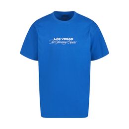 T-Shirt "Upscale by Mister Tee Gambling Capital Oversize Tee", Jungen, Gr. M, blau (cobaltblau), 100% Baumwolle, UPSCALE BY MISTER TEE, bedruckt, oversize, Rundhals, Shirts T-Shirt