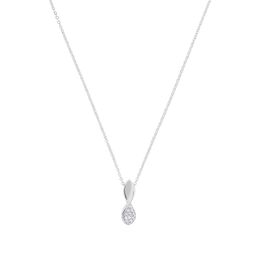 Kette mit Anh&auml;nger Amor "Schmuck Geschenk", silber (silberfarben, wei&szlig;), Halsketten, Damen, Silber 925 (Sterlingsilber), L: 45 B: 1mm, mit Zirkonia (synth.), B:1mm