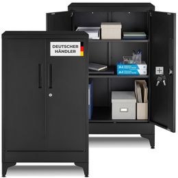 TecTake&reg; Aktenschrank, 60 x 40 x 100 cm, 2 verstellbare Zwischenb&ouml;den, pulverbeschichteter Stahl, Kippschutz, h&ouml;henverstellbare F&uuml;&szlig;e