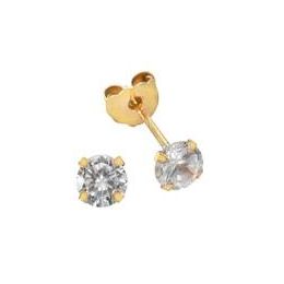 Paar Ohrstecker Firetti "Schmuck Geschenk Gold 333 Ohrschmuck gl&auml;nzender Klassiker" Gr. 4, gold (gelbgoldfarben, wei&szlig;, kristallwei&szlig;), Ohrringe, Damen, 4, Gelbgold 333, mit Zirkonia (synth.)
