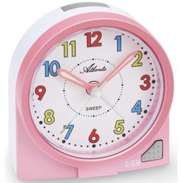 Kinderwecker Atlanta "2127/17", rosa (rosa, wei&szlig;), Wecker, Kinder, Quarzwecker, Geschenkidee