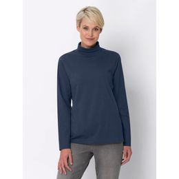 Rollkragenshirt Classic Basics "Shirtrolli", Damen, Gr. 38, dunkelblau, 100% Baumwolle, unifarben, ohne Ausschnitt, Shirts