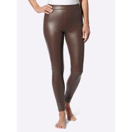 Leggings, Damen, Gr. 38, Normalgr&ouml;&szlig;en, schoko, 90% Polyester, 10% Elasthan, unifarben, Hosen Leggings