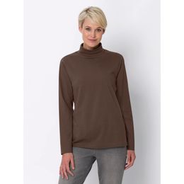 Rollkragenshirt Classic Basics "Shirtrolli", Damen, Gr. 38, schoko, 100% Baumwolle, unifarben, ohne Ausschnitt, Shirts