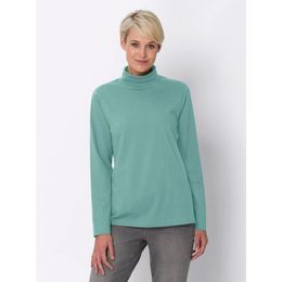 Rollkragenshirt Classic Basics "Shirtrolli", Damen, Gr. 38, salbei, 100% Baumwolle, unifarben, ohne Ausschnitt, Shirts