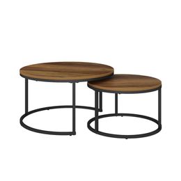 VICCO Couchtisch-Set, Natur, Holzwerkstoff, 2 F&auml;cher, Rund,Rechteckig, 77x40x77 cm, Wohnzimmer, Wohnzimmertische, Couchtische