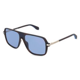 Adidas OR0100 | Unisex-Sonnenbrille | Fassung: Vollrand, Pilot, Kunststoff, Havanna Dunkel | Glasfarbe: Blau