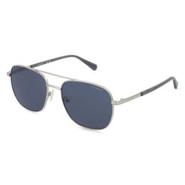 Gant GA7232 | Herren-Sonnenbrille | Fassung: Vollrand, Pilot, Metall, Silber Gl&auml;nzend | Glasfarbe: Grau
