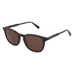 Gant GA00017 | Unisex-Sonnenbrille | Fassung: Vollrand, Eckig, Acetat, Havanna Dunkel | Glasfarbe: Braun