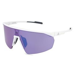 Adidas Sports SP0075 | Herren-Sonnenbrille | Fassung: Halbrand, Monoscheibe, Kunststoff, Wei&szlig; | Glasfarbe: Violett Verlaufend