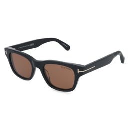 Tom Ford FT1357 CALEB-02 | Herren-Sonnenbrille | Fassung: Vollrand, Eckig, Acetat, Schwarz Gl&auml;nzend | Glasfarbe: Braun
