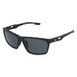 Adidas SP0101 | Herren-Sonnenbrille | Fassung: Vollrand, Eckig, Kunststoff, Schwarz Matt | Glasfarbe: Grau Verlaufend